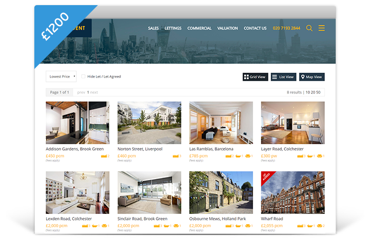 Modern, Full-Screen Responsive Estate Agent Website - Horizon Theme
